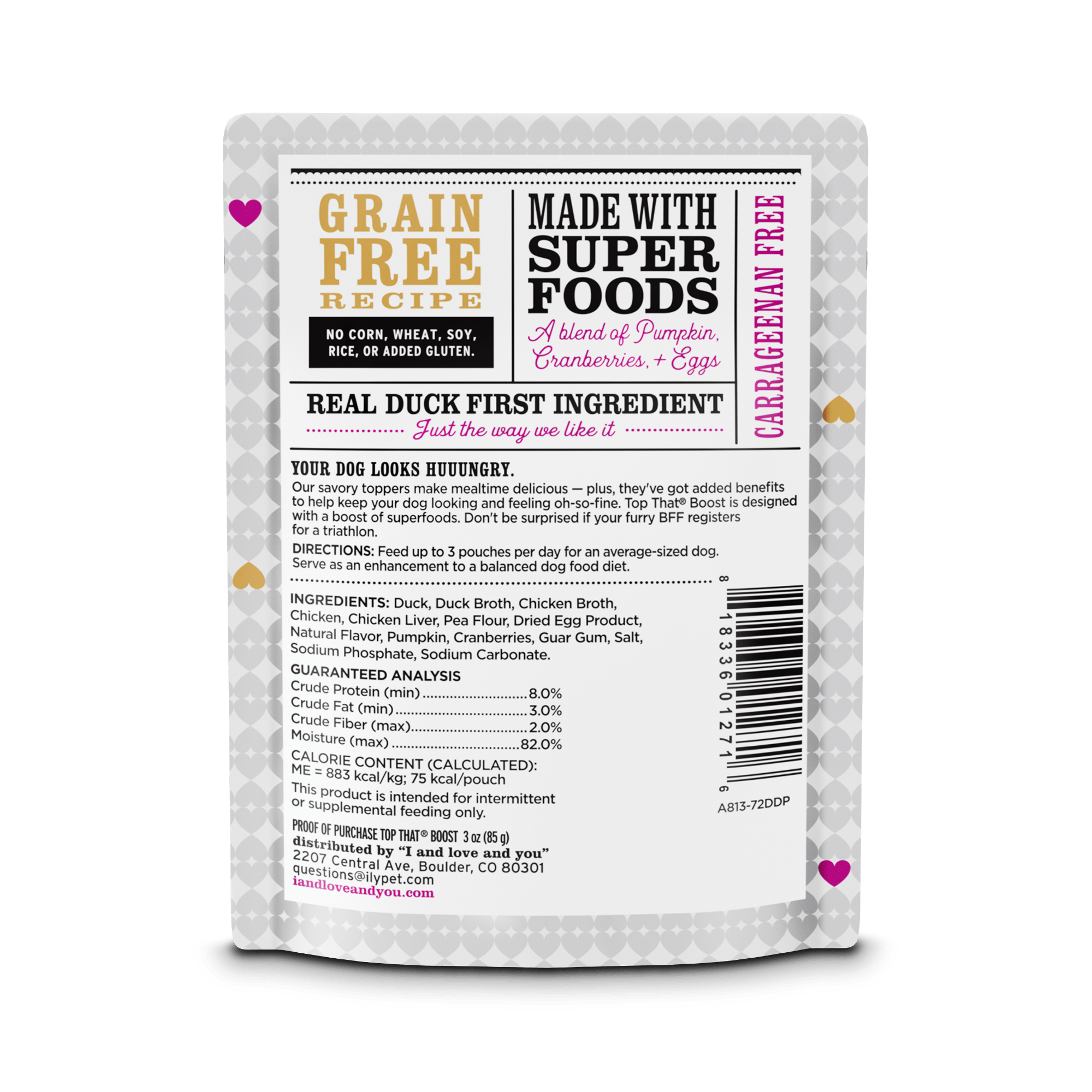 Duck Dog Food Meal Enhancer | Top That Boost | I and love and you